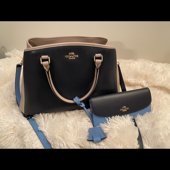 Coach | Bags | Coach Blue Two Tone Purse And Wallet | Poshmark